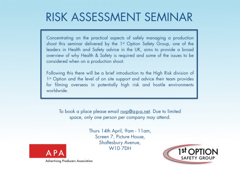 Free Risk Assessment Seminar for APA Members | Thurs 14th April ...